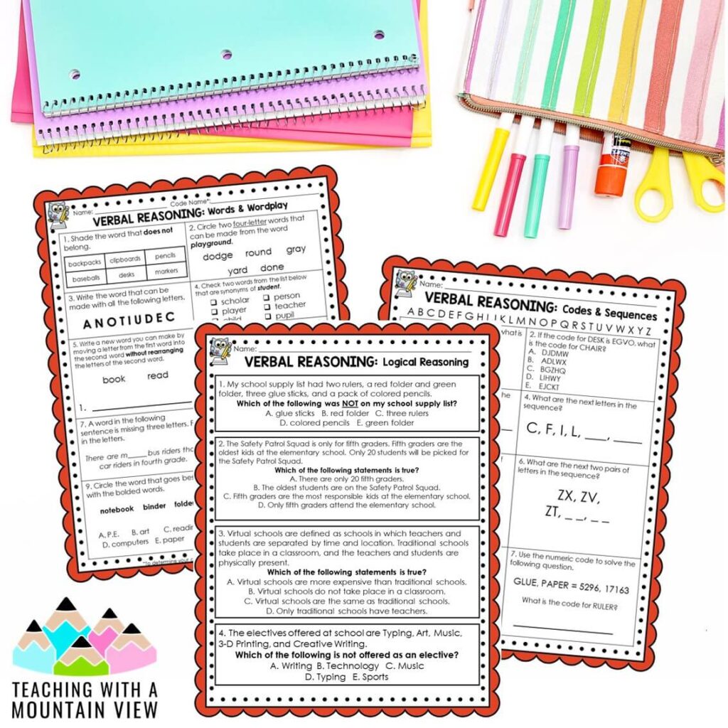 Verbal Reasoning Activities | Critical Thinking and Problem Solving ...