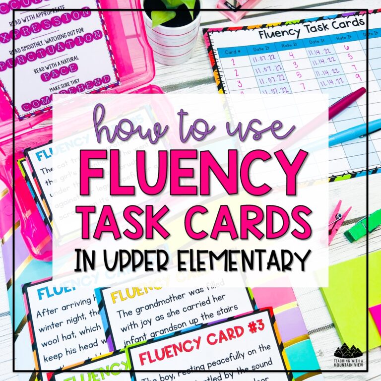 How To Use Fluency Task Cards - Teaching with a Mountain View