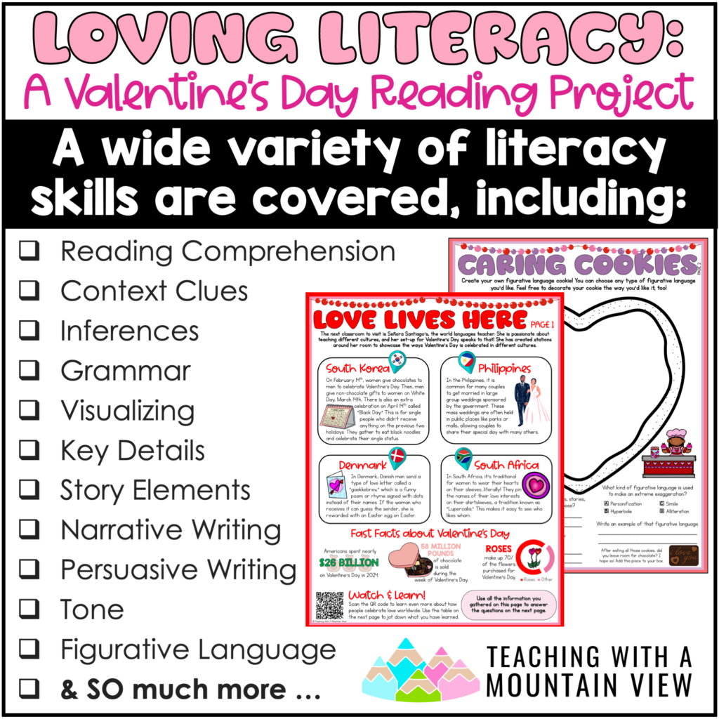 Valentine's Day Reading Project | Literacy Activities - Teaching with a ...