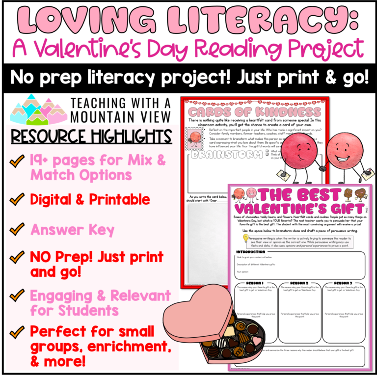 Valentine's Day Reading Project | Literacy Activities - Teaching with a ...