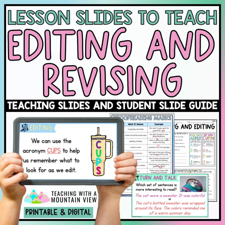 Editing and Revising Lesson Slides and Anchor Charts | ARMS & CUPS ...