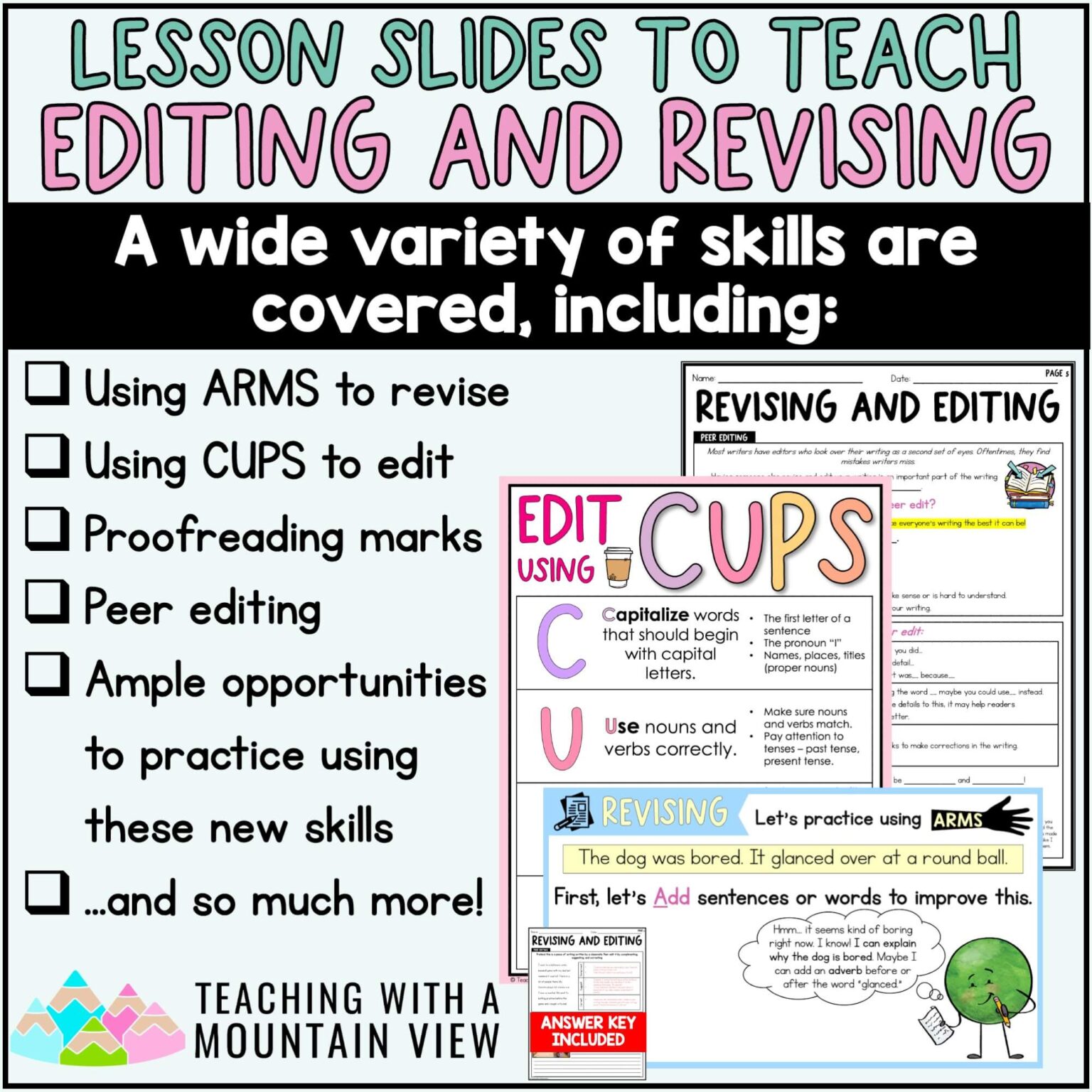 Editing and Revising Lesson Slides and Anchor Charts | ARMS & CUPS ...