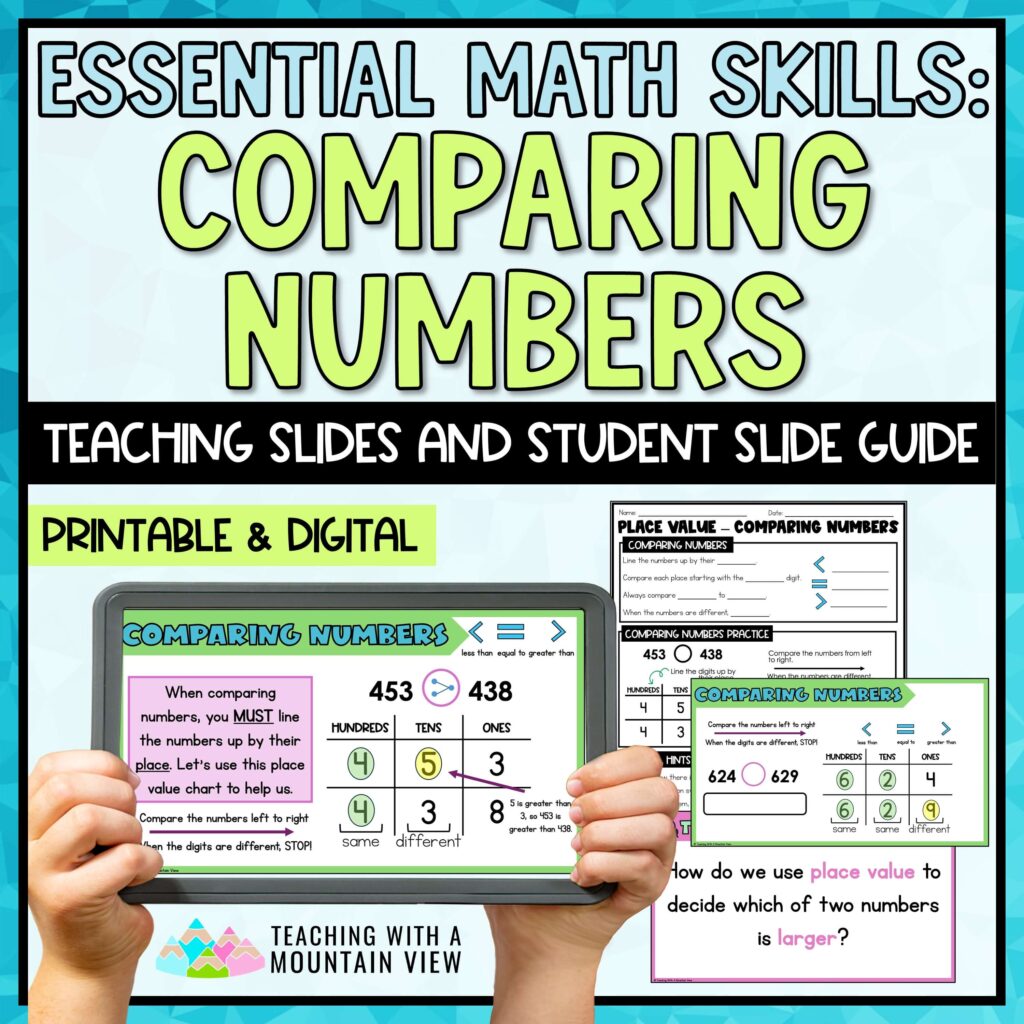 Comparing Numbers Place Value Math Lesson | Teaching Slides and Guide ...