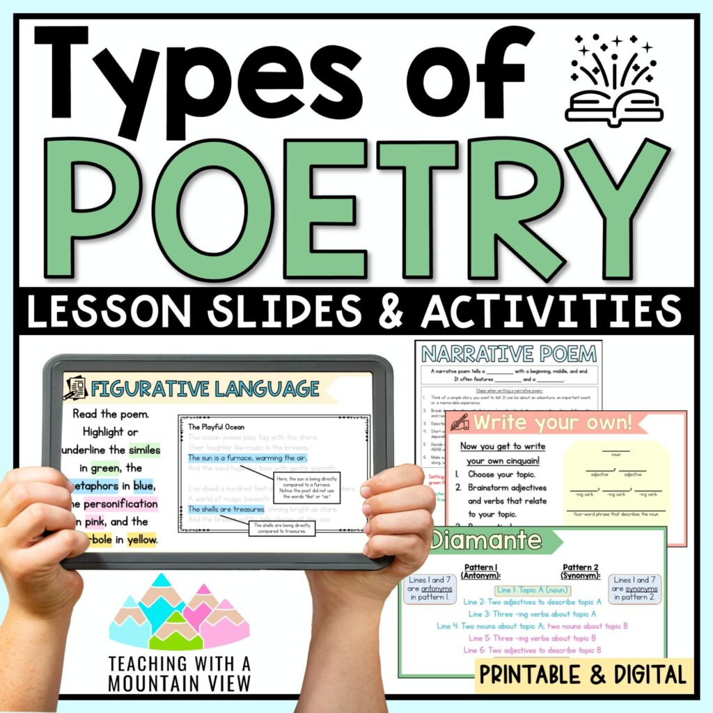 Types of Poetry Lessons and Slides - Teaching with a Mountain View