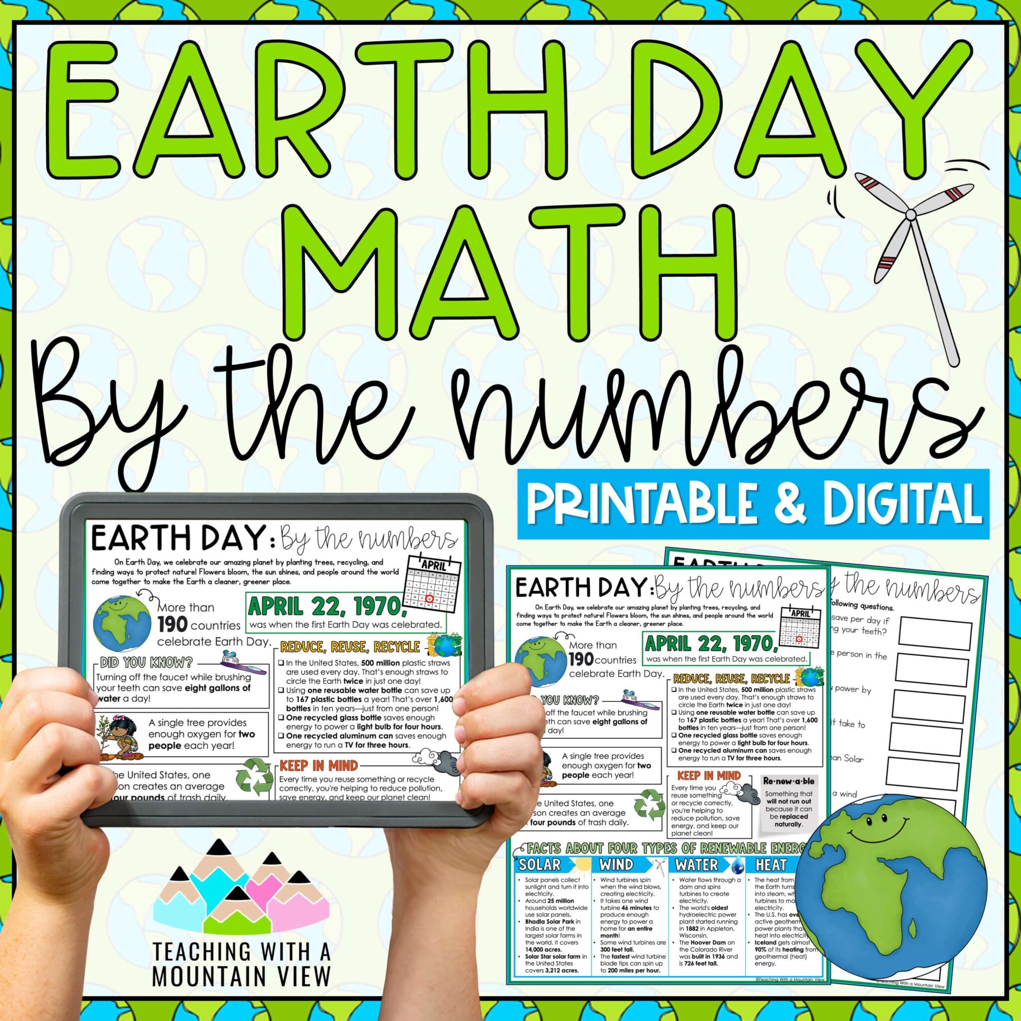 Earth Day Math By the Numbers | Math Enrichment Activity - Teaching ...