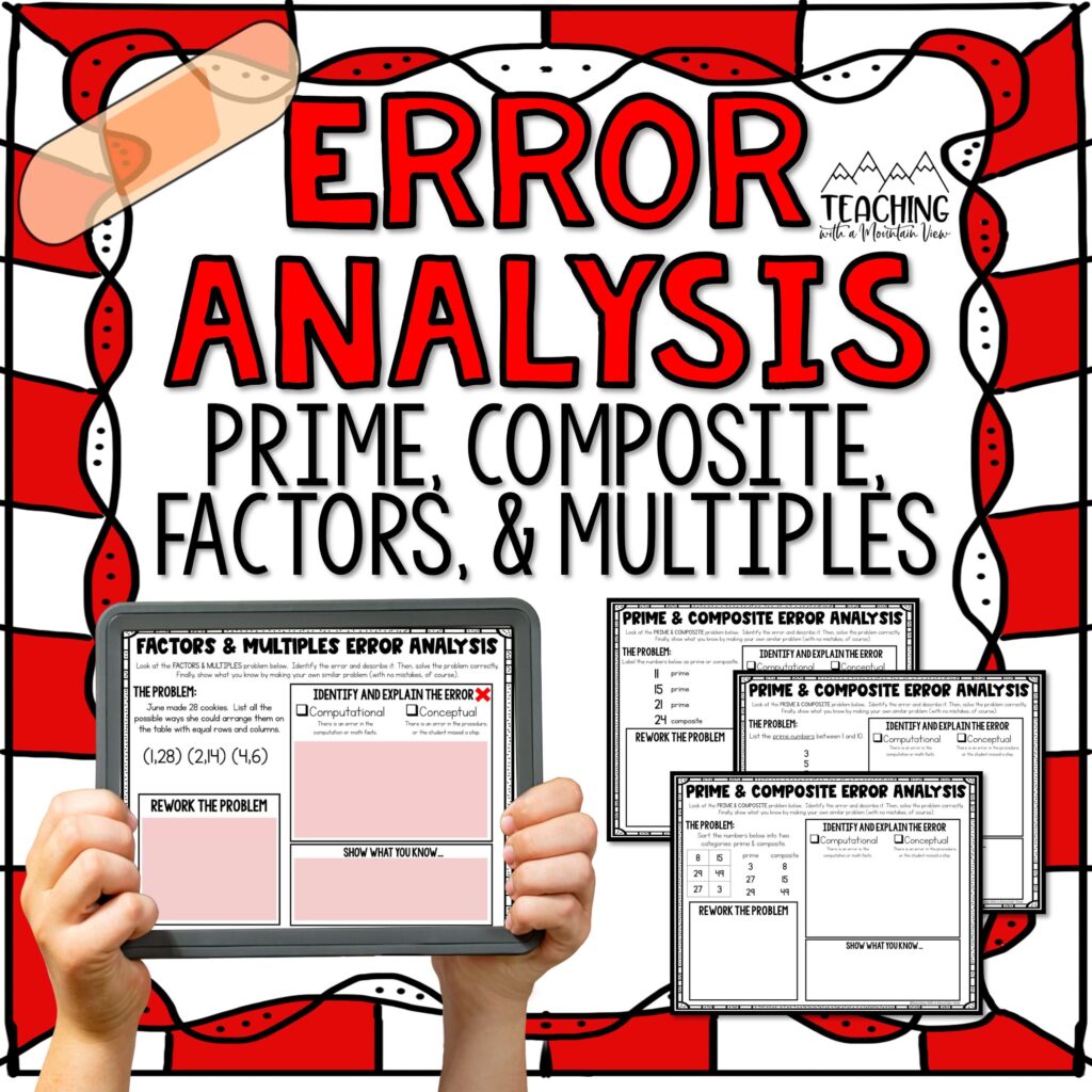 Factors Multiples Prime and Composite Numbers Error Analysis - Teaching ...