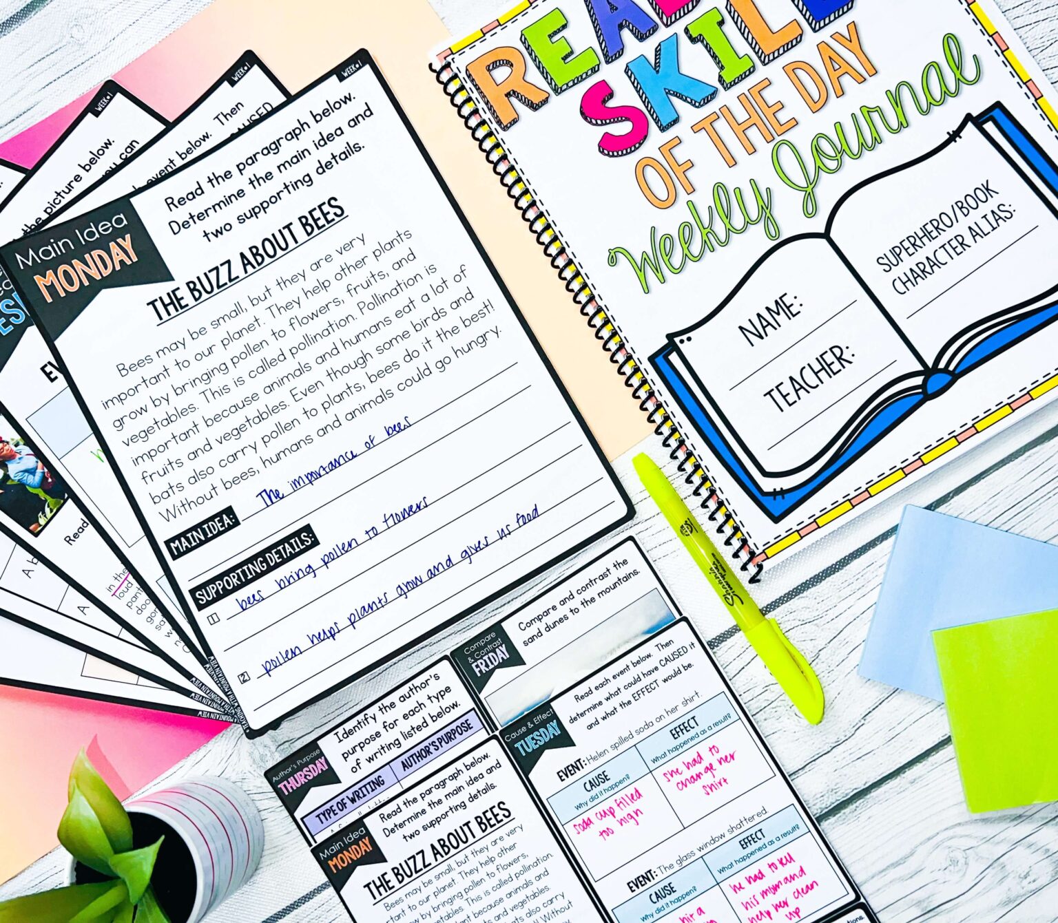 Reading Skill of the Day Weekly | Spiral Review Morning Work for 2nd ...