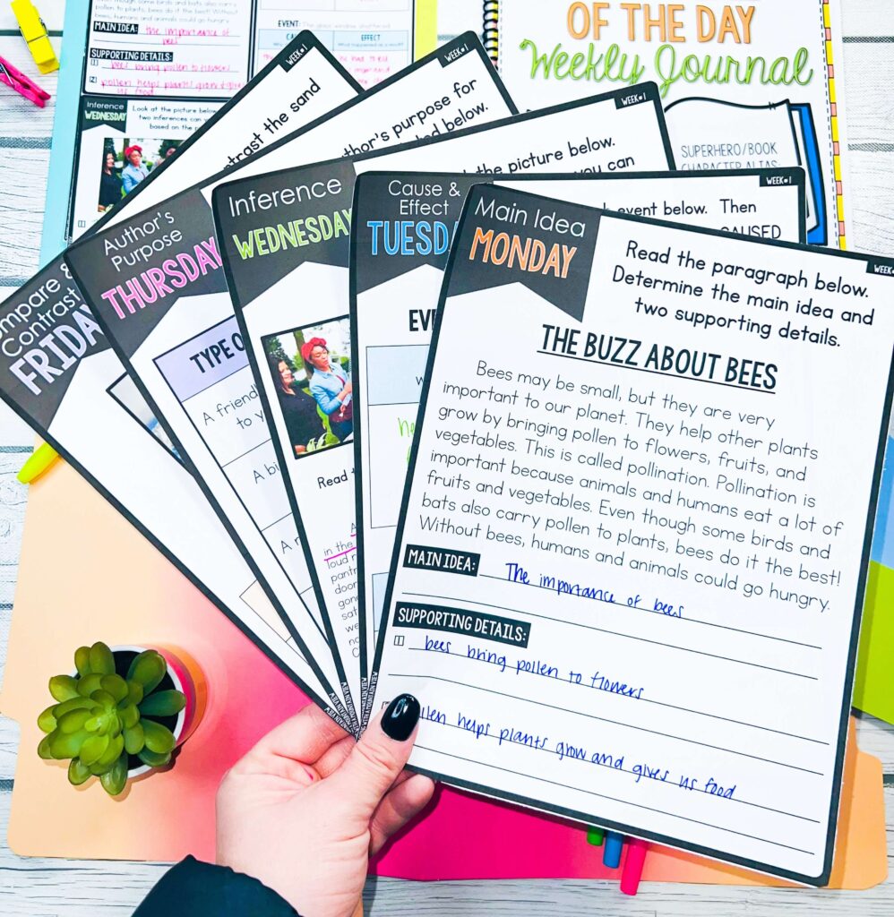 Reading Skill of the Day Weekly | Spiral Review Morning Work for 2nd ...