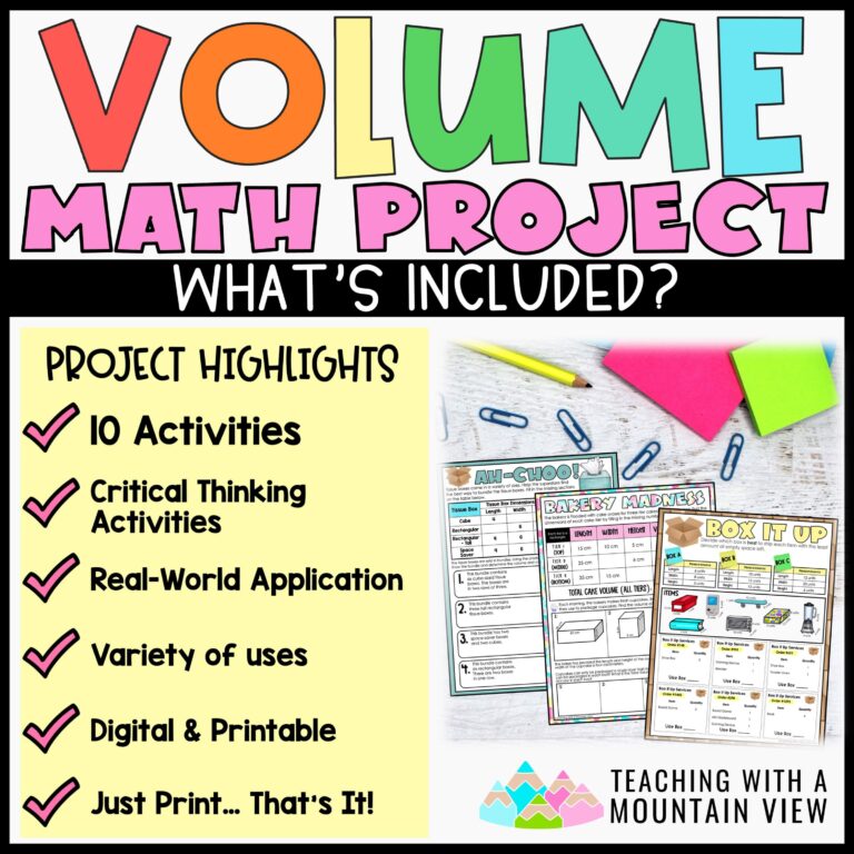 Volume Math Project | Real-World Upper Elementary Volume Activities ...