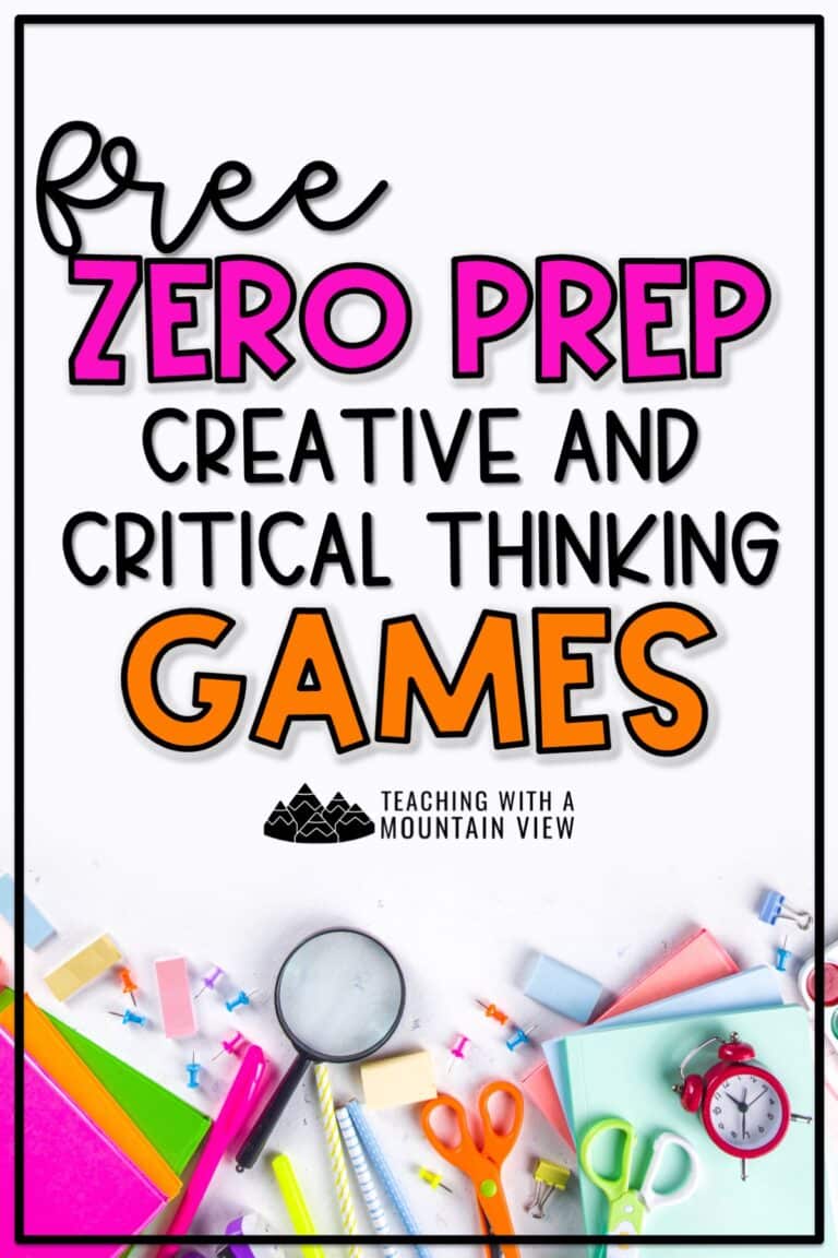ZERO Prep (and FREE!) Creative and Critical Thinking Games - Teaching ...